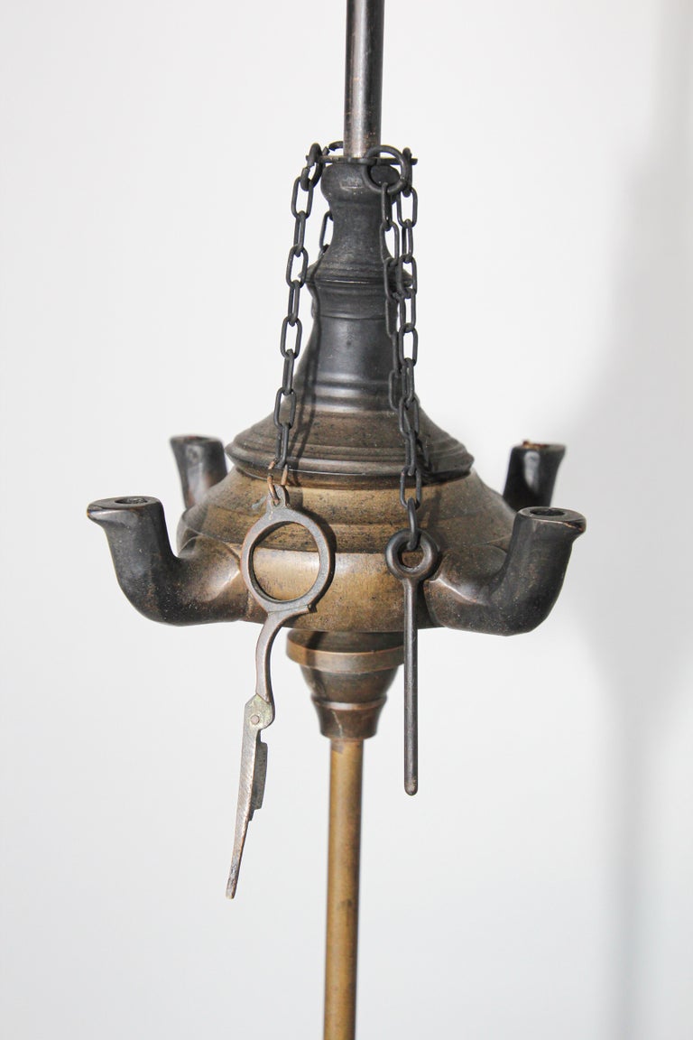 Antique Mughal Rajasthani India Bronze Oil Lamp For Sale at 1stDibs