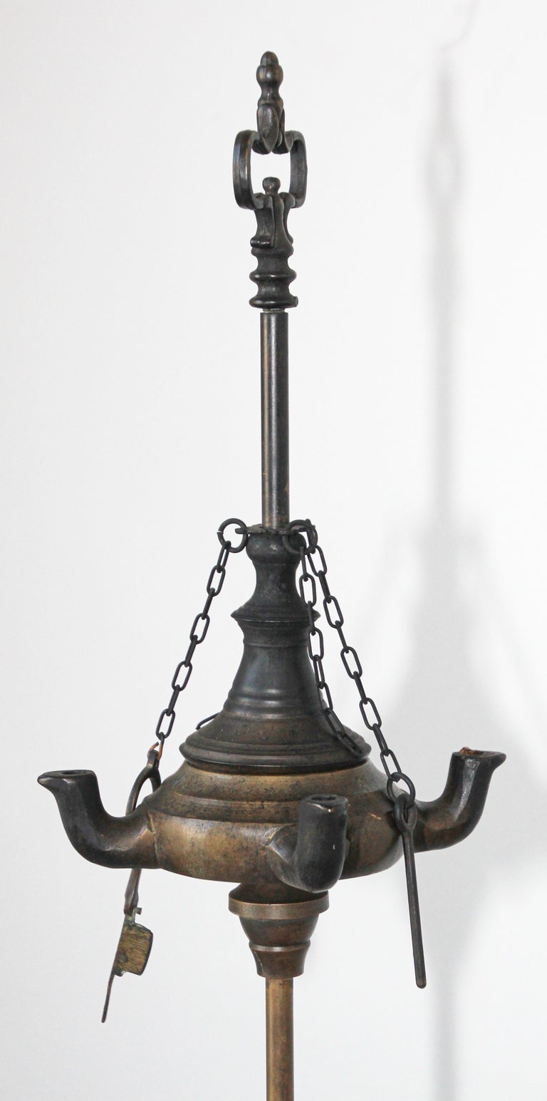 Antique Mughal Rajasthani India Bronze Oil Lamp For Sale at 1stDibs