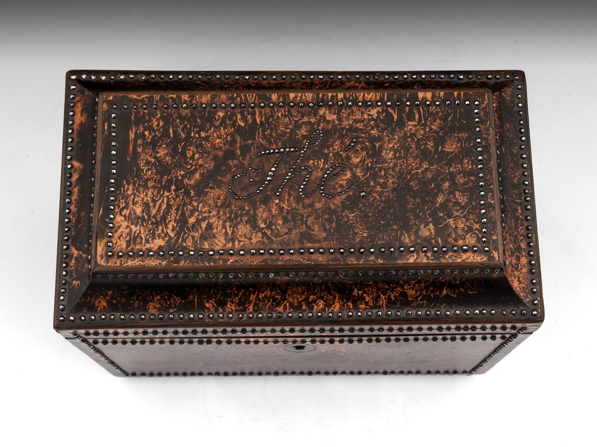 Antique Mulberry Cut Steel Tea Caddy, 19th Century at 1stDibs