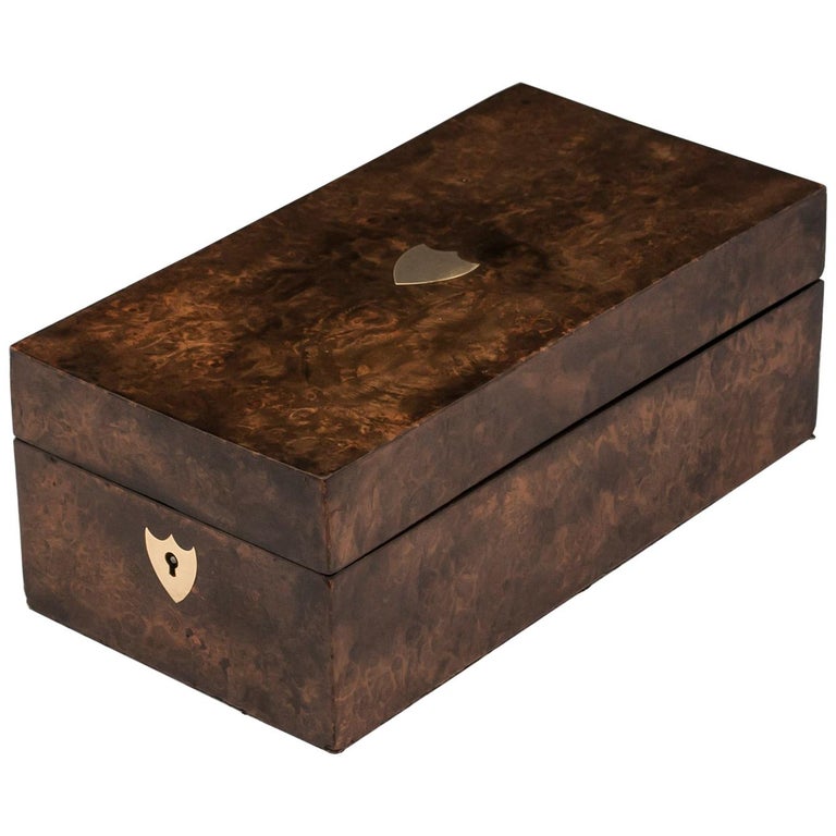 Antique Mulberry Jewelry Watch Box Velvet Lined at 1stDibs