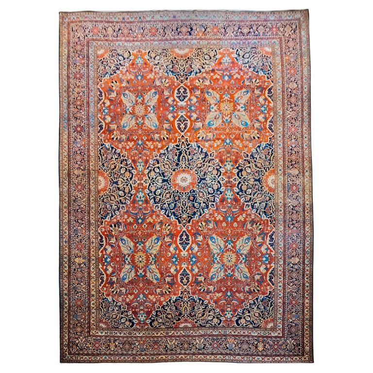 Antique Multi-Medallion and Multi-Color Persian Farahan Carpet For Sale ...