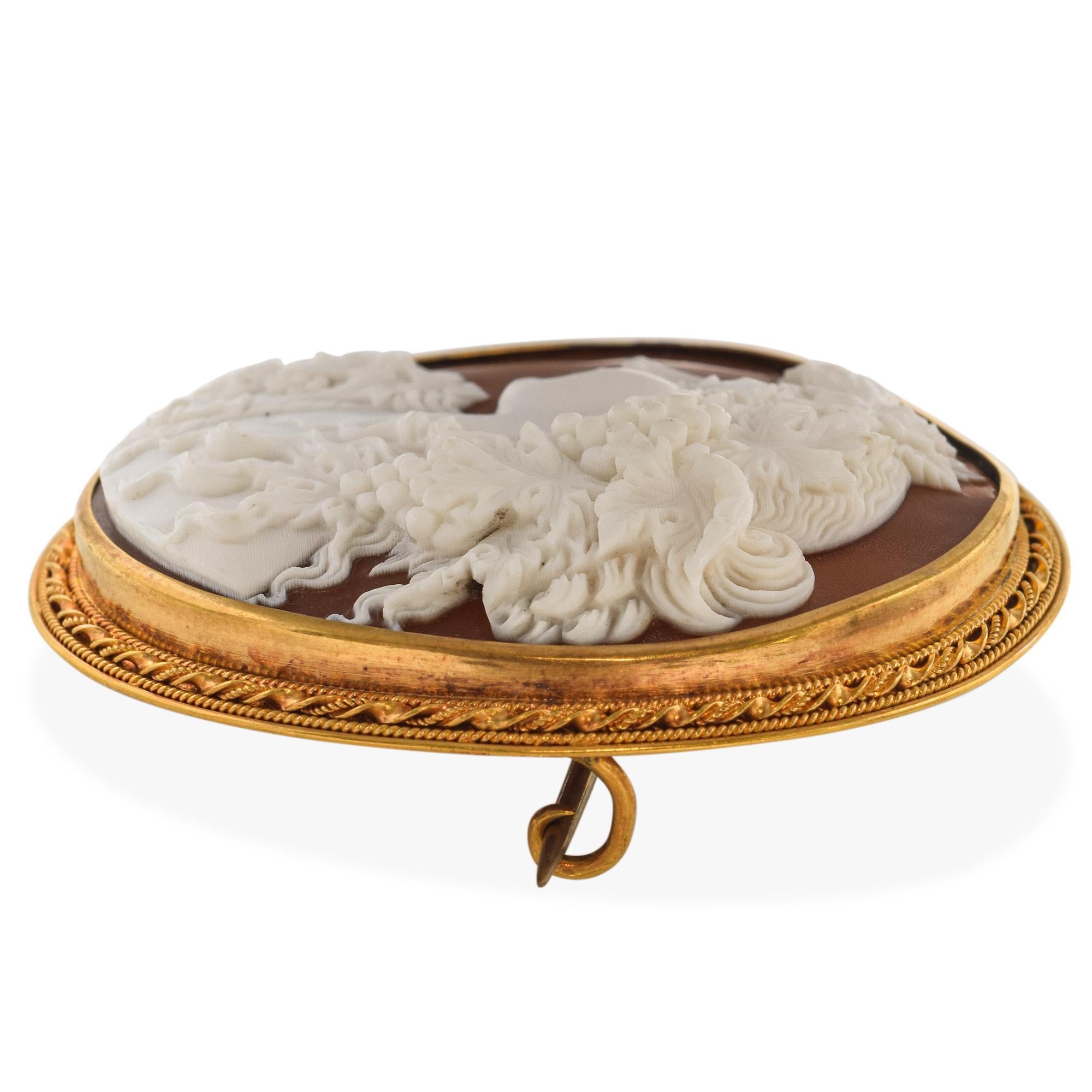 Antique Museum Quality High Relief Baccante Brooch For Sale at 1stDibs