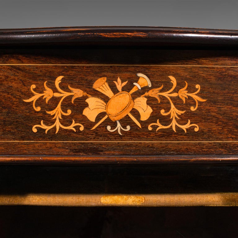Antique Music Cabinet, English, Rosewood, Display Case, Inlay ...
