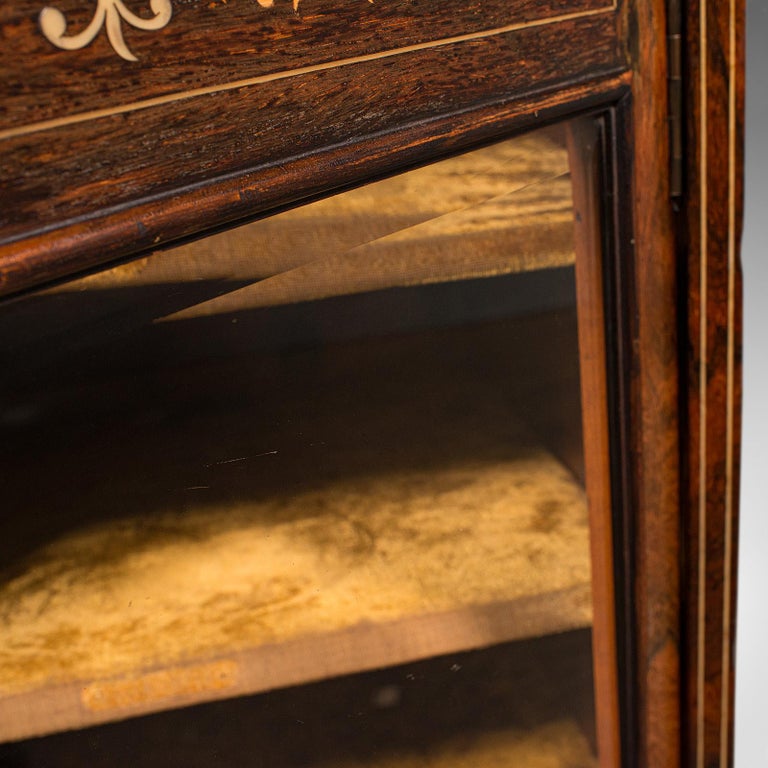 Antique Music Cabinet, English, Rosewood, Display Case, Inlay ...