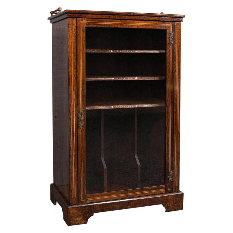 Antique Music Cabinet, English, Rosewood, Display Case, Victorian ...
