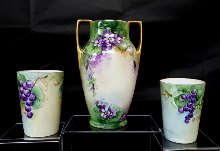 Antique M.Z. Austria Porcelain Vase and Pair of Cups, #R00008 For Sale ...