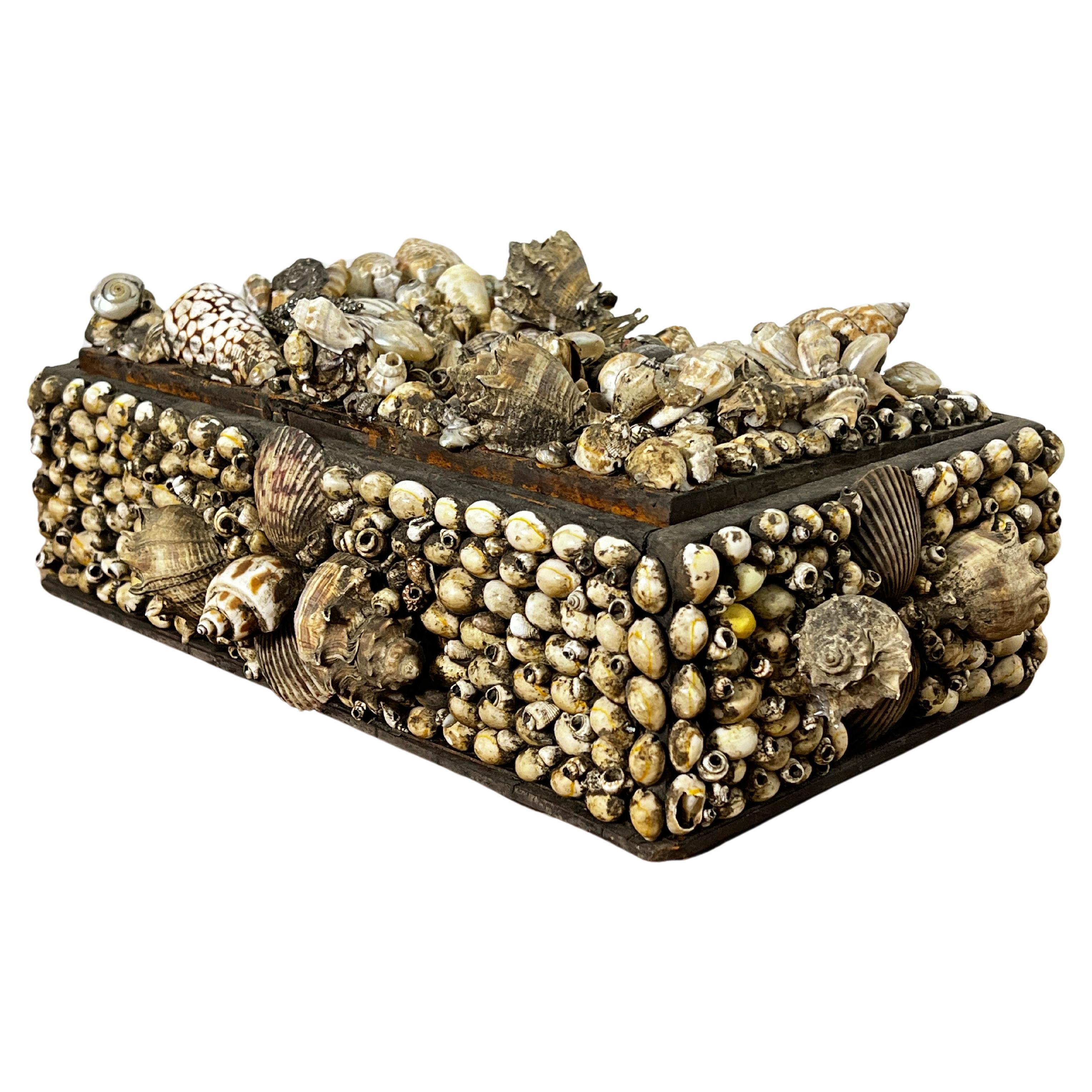 Small Shell Encrusted Heart Shaped Trinket Box at 1stDibs | shell ...