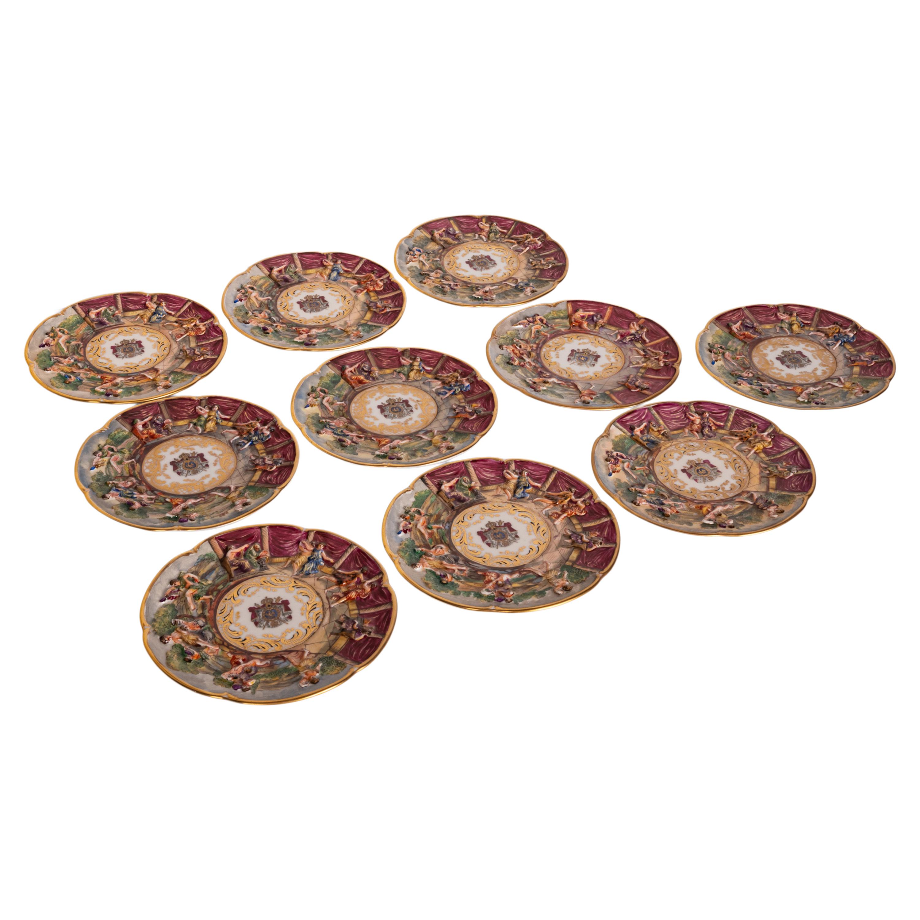 Antique Naples Porcelain 215 Piece Dinner and Tea Service Napoleon Au ...