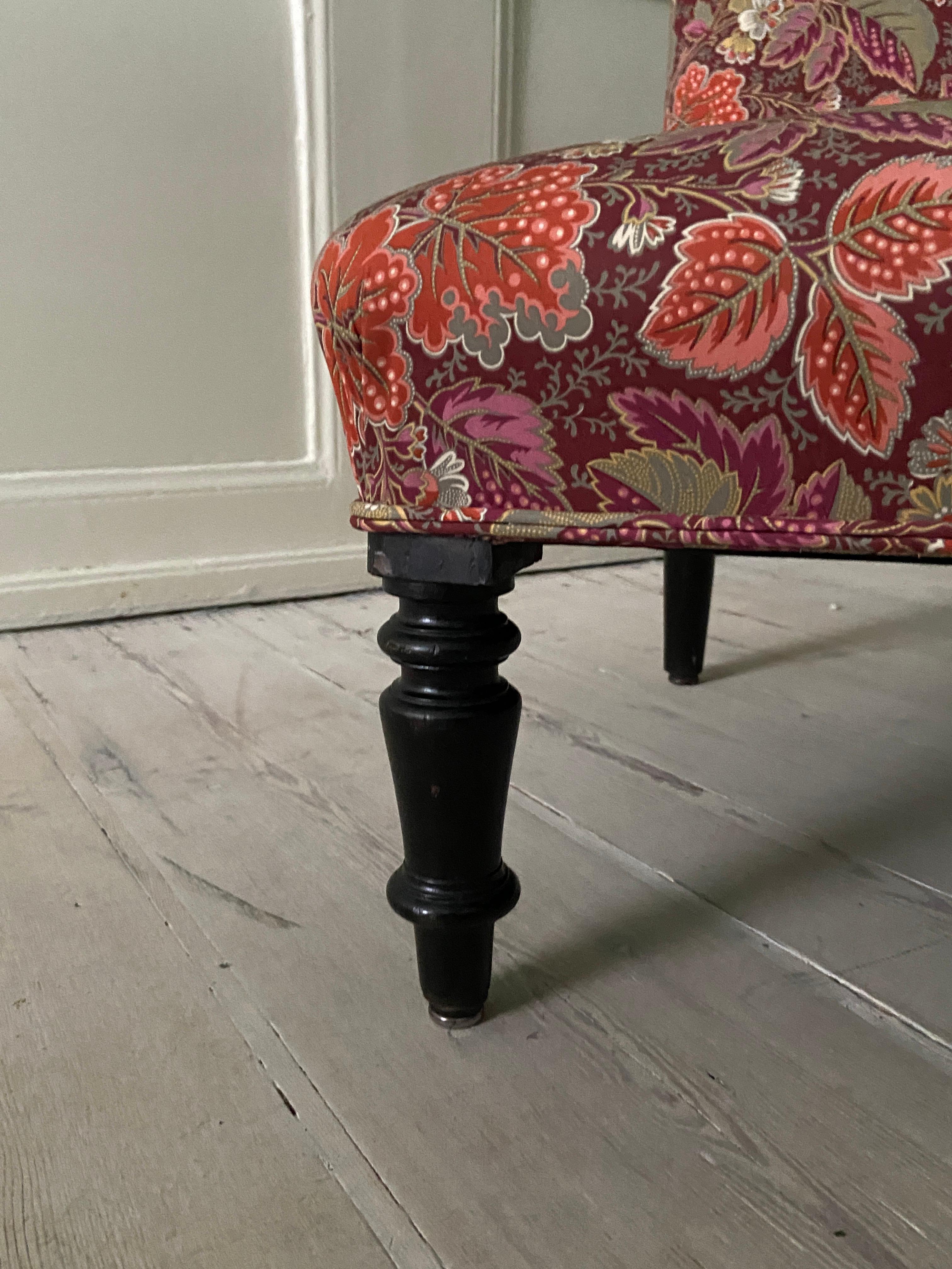 Antique Napoleon III Chair with New Red Pattern Upholstery, France ...