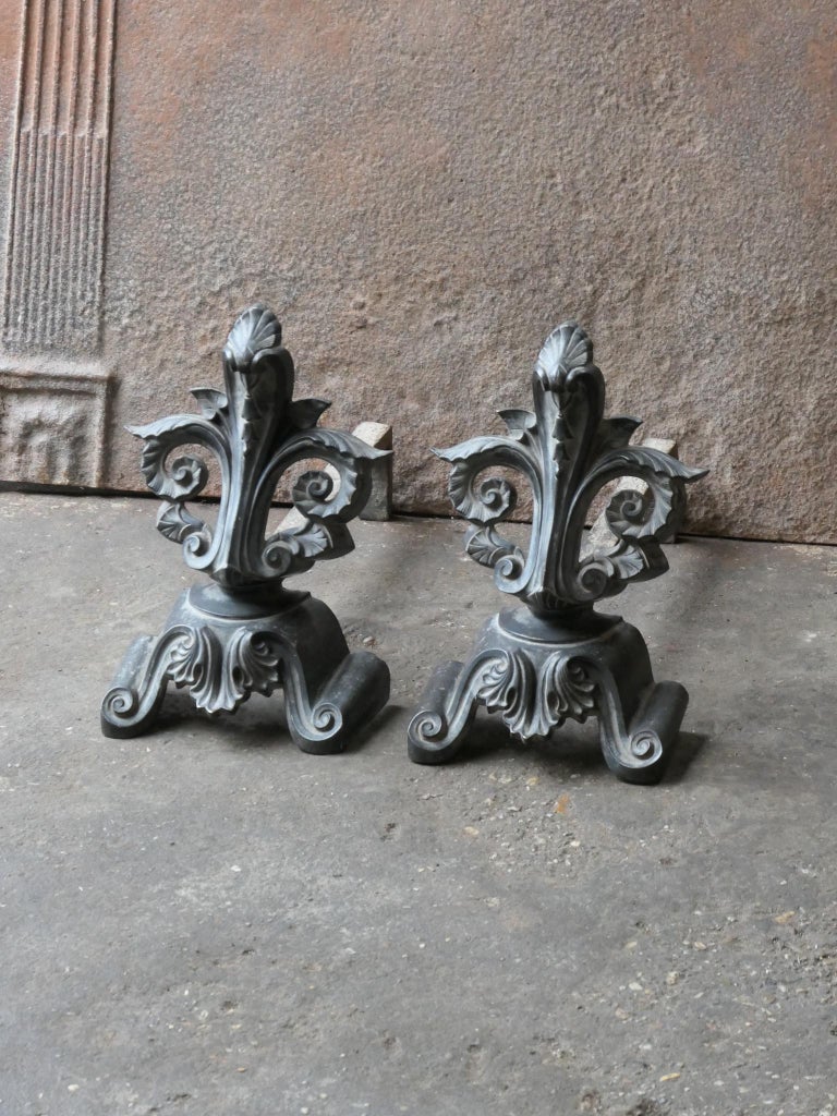 Antique Napoleon III French Andirons, 19th Century For Sale at 1stDibs