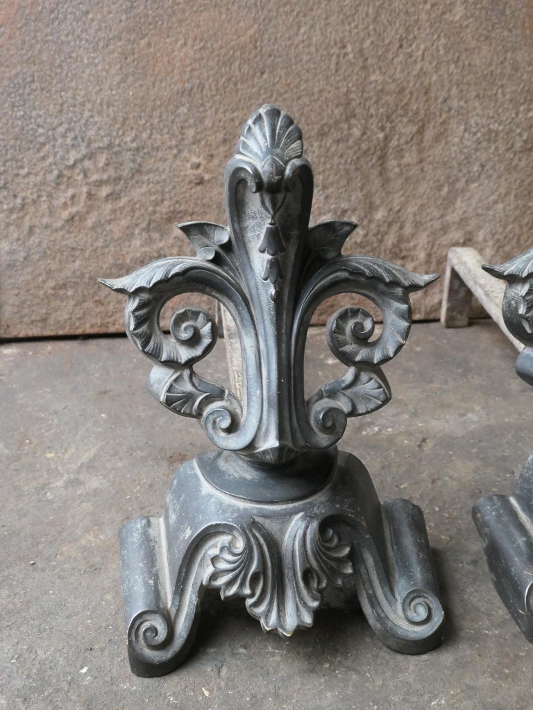 Antique Napoleon III French Andirons, 19th Century For Sale at 1stDibs