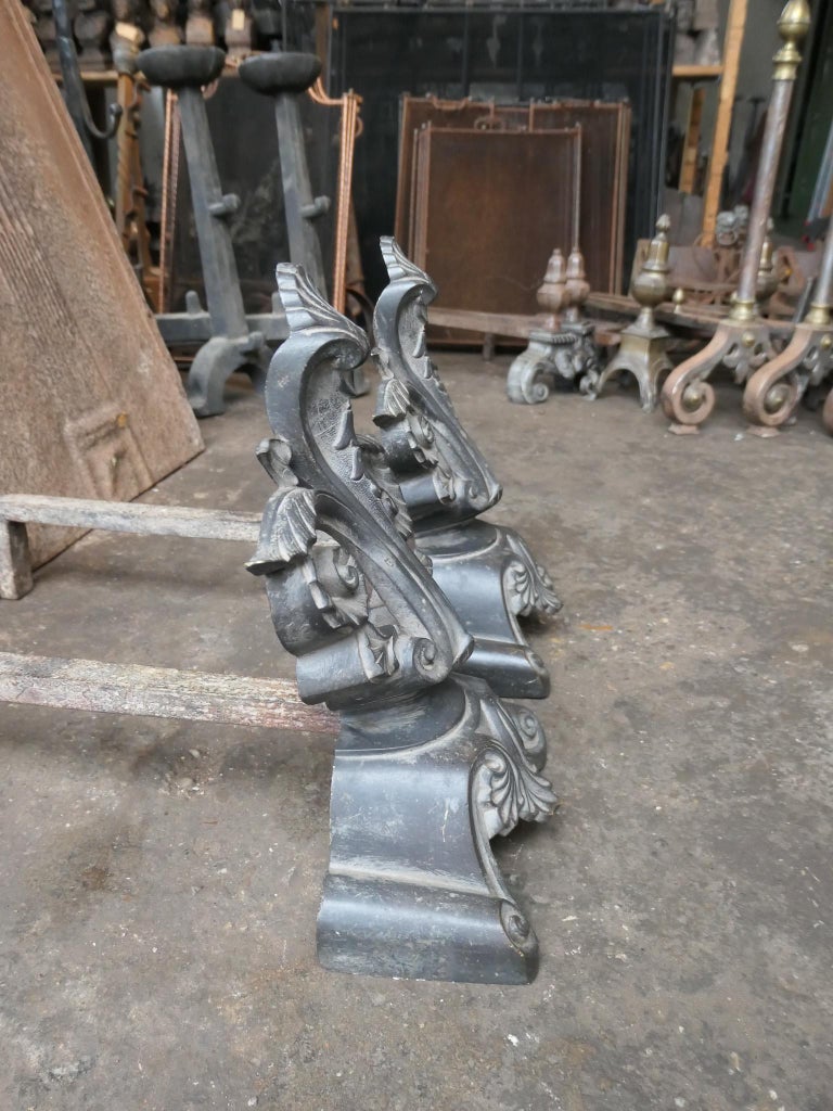 Antique Napoleon III French Andirons, 19th Century For Sale at 1stDibs