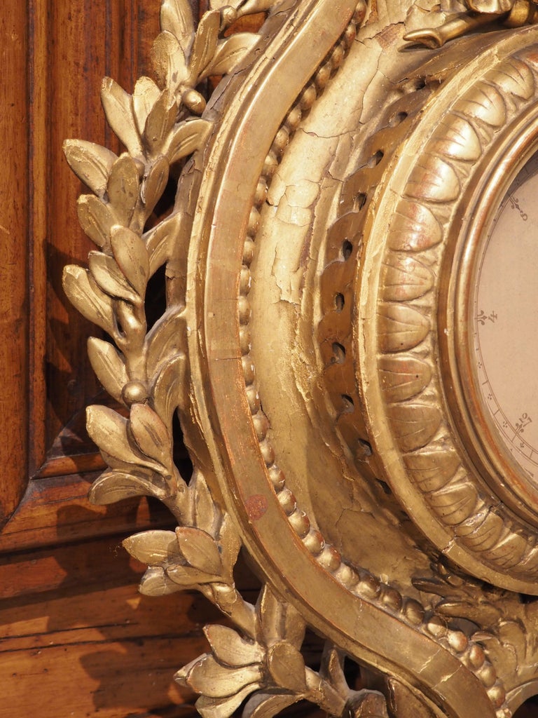 Antique Napoleon III Parisian Giltwood Barometer, "Bodeur a Paris ...