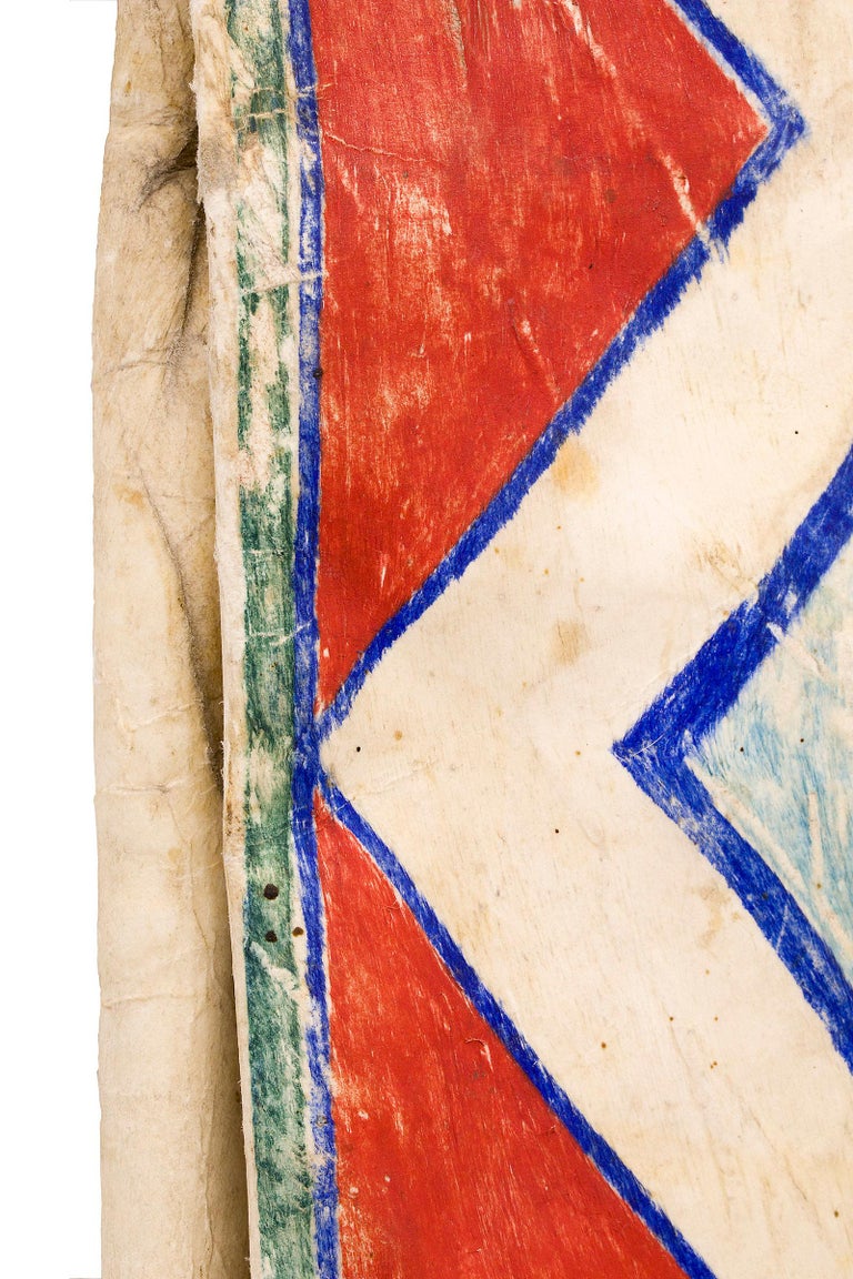 Antique Native American Abstract Painted Parfleche Envelope, Crow ...