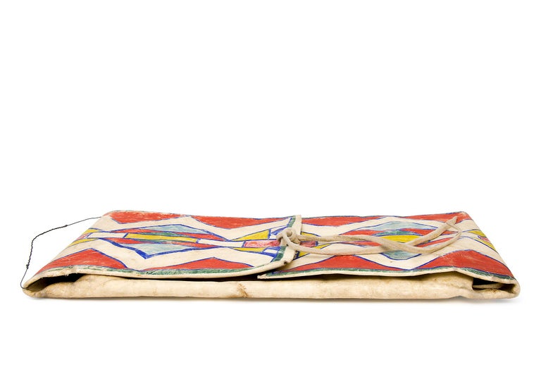 Antique Native American Abstract Painted Parfleche Envelope, Crow ...