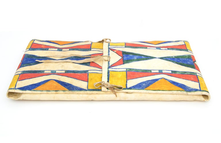 Antique Native American Abstract Painted Parfleche Envelope, Plateau ...
