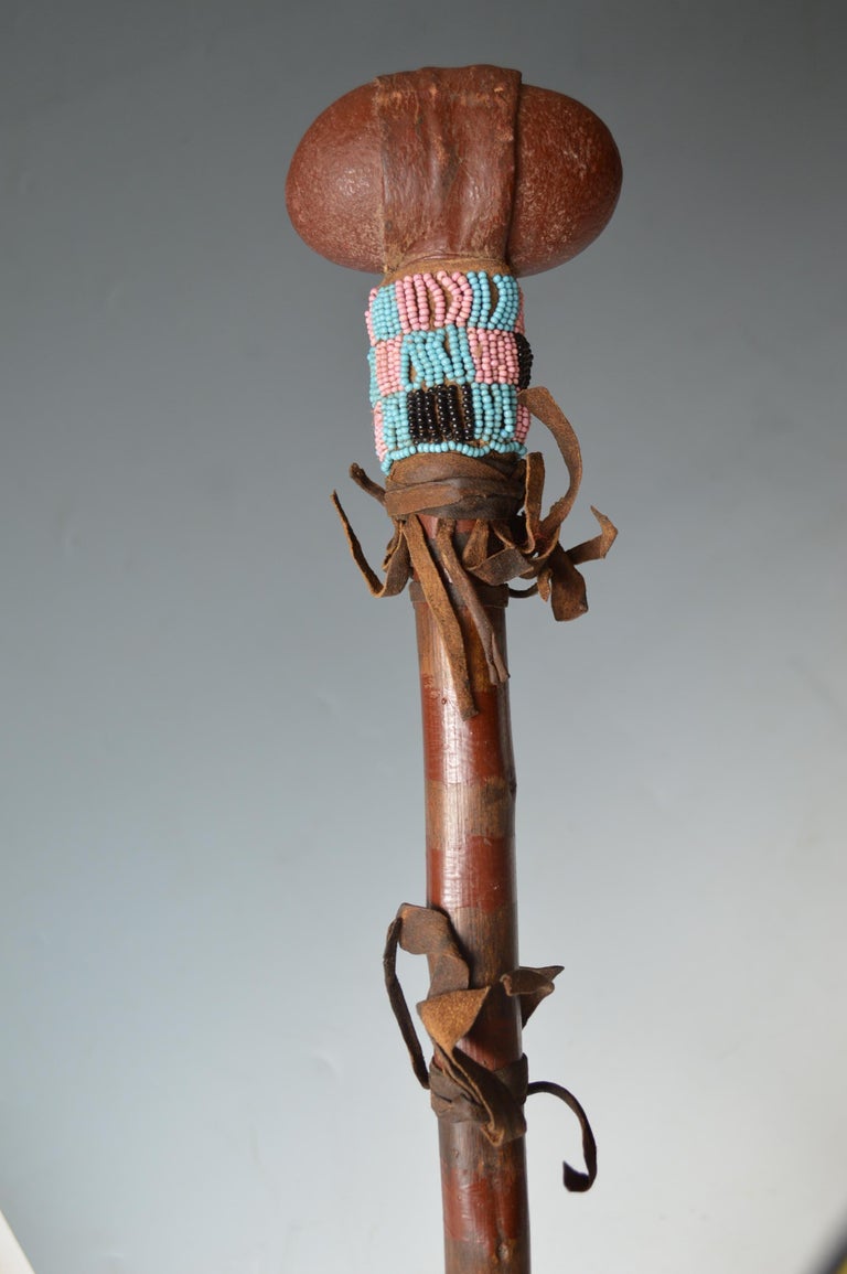 Antique Native American Indian Plains beaded Skull cracker war club For ...