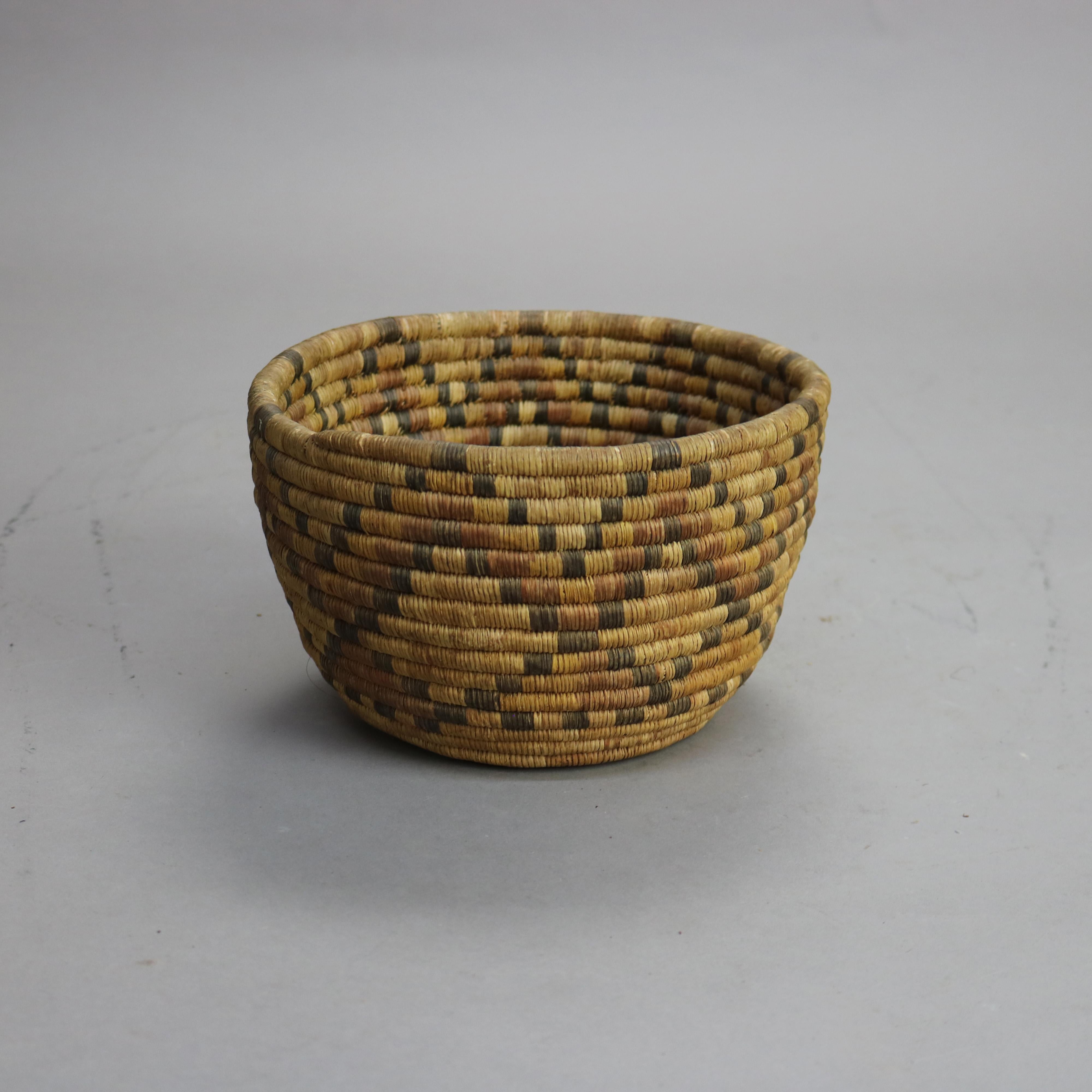 Antique Native American Indian Southwest Navajo Woven Reed Basket C1920 ...
