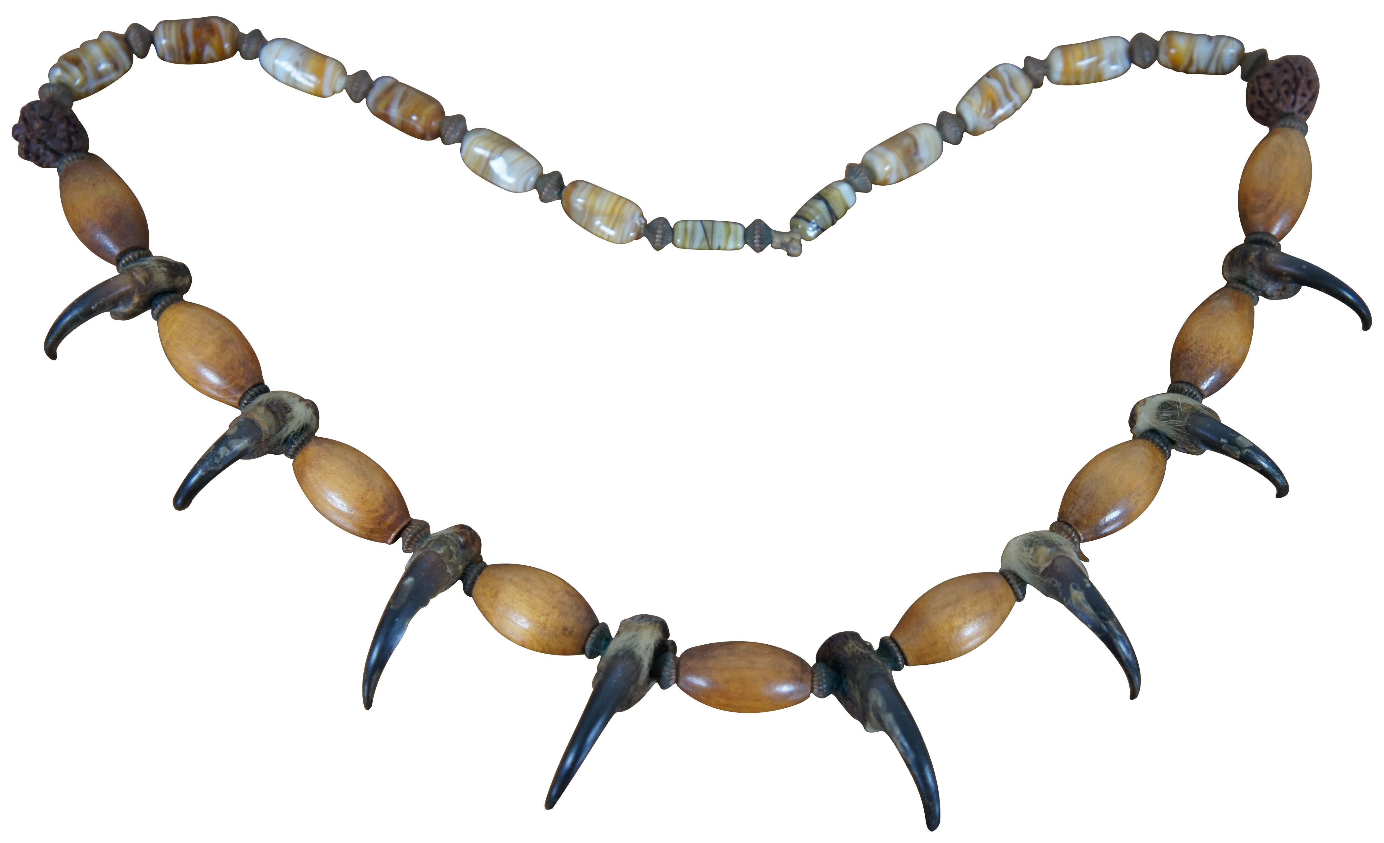 Antique Native American Mukhi Rudraksha Bead Bird Claw Talon Statement ...