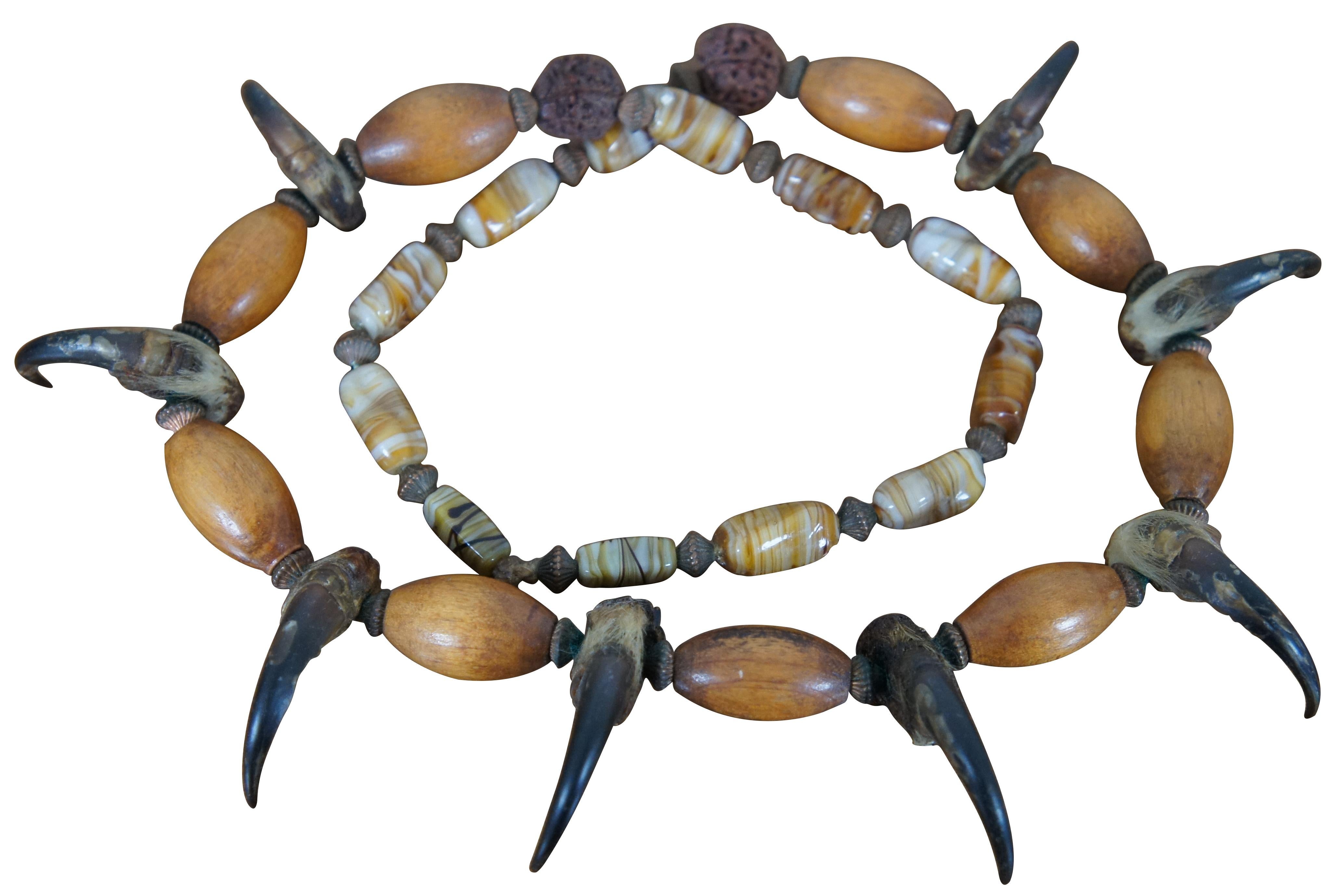 Antique Native American Mukhi Rudraksha Bead Bird Claw Talon Statement ...