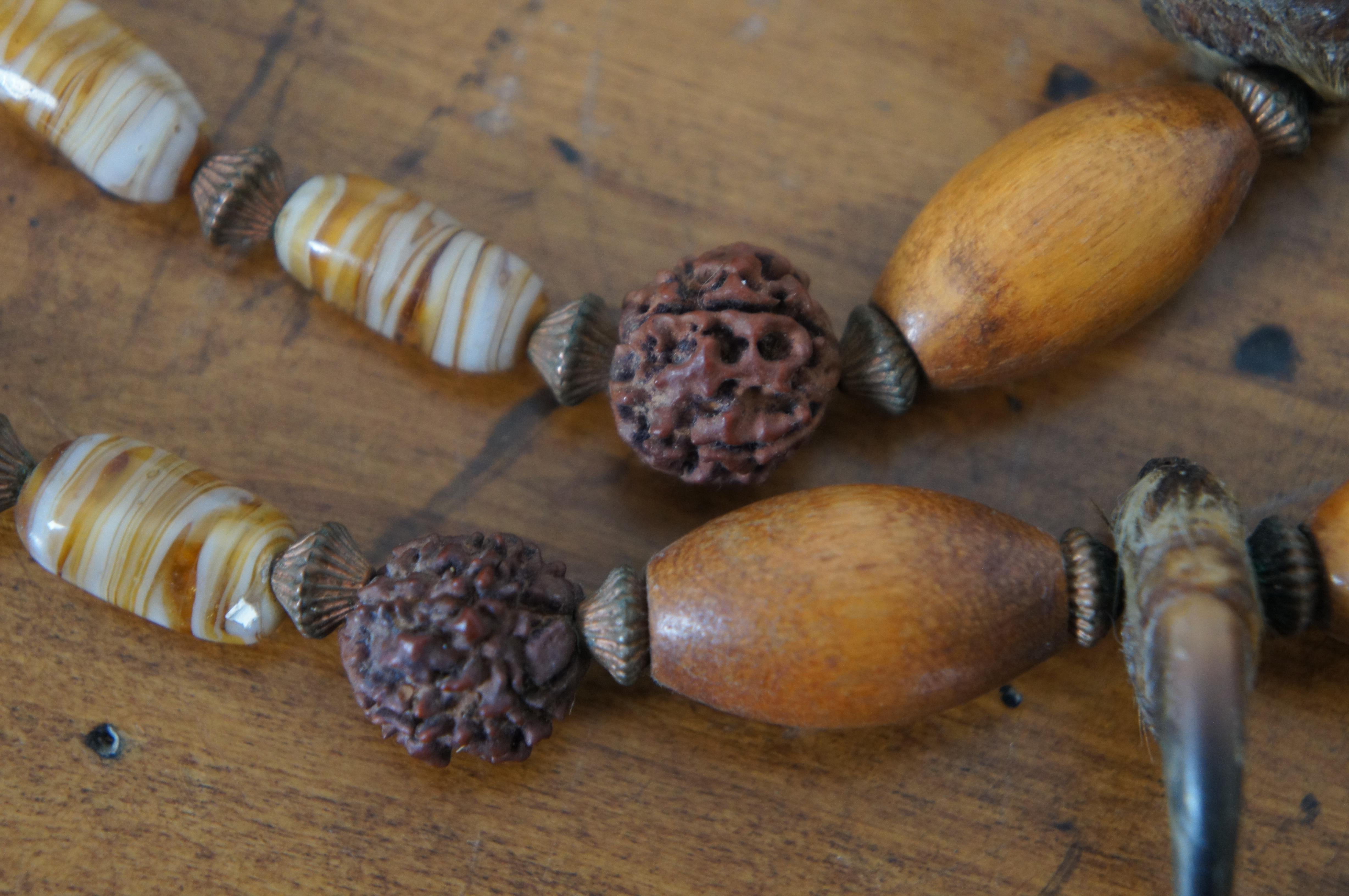 Antique Native American Mukhi Rudraksha Bead Bird Claw Talon Statement ...