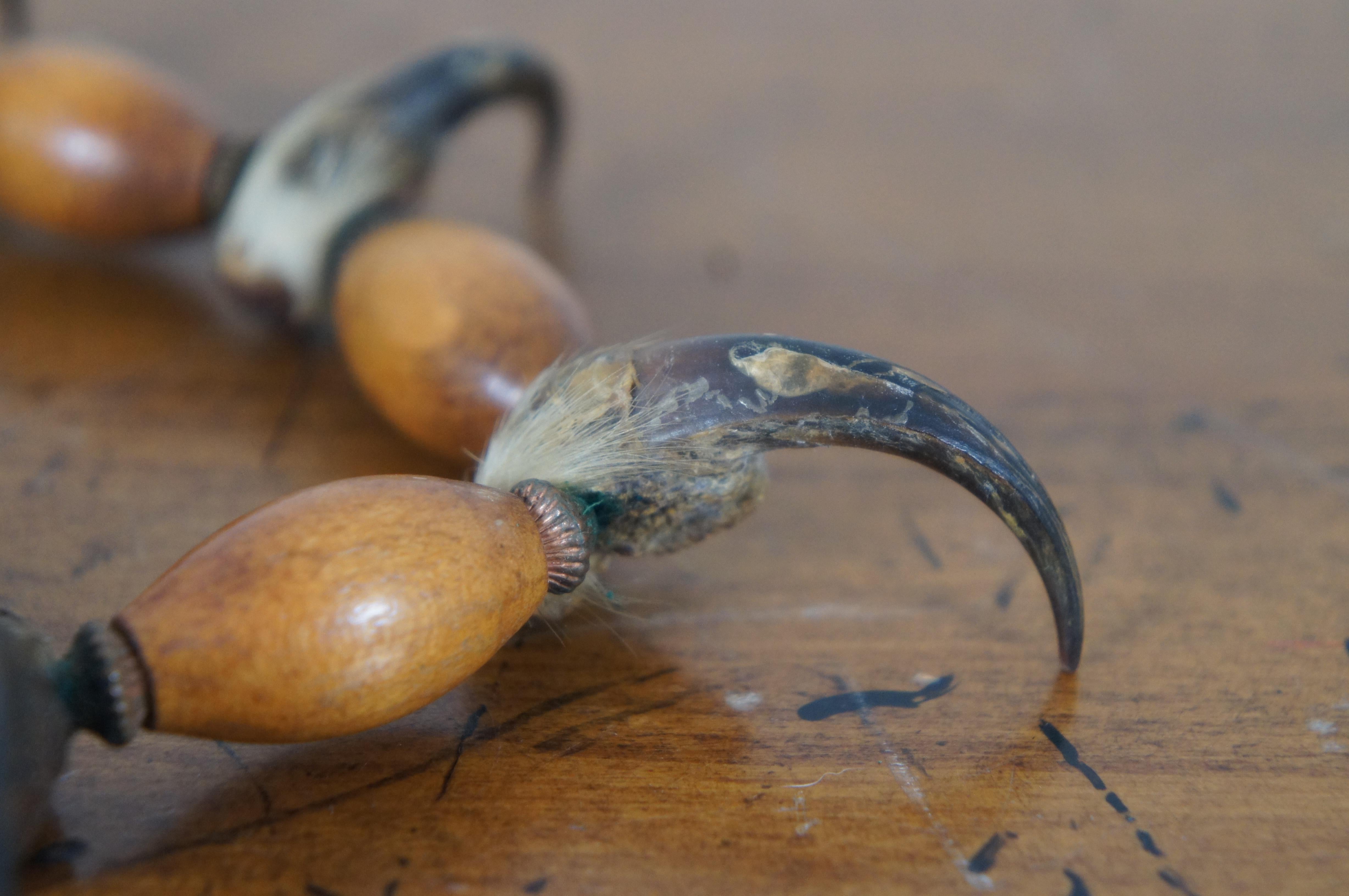Antique Native American Mukhi Rudraksha Bead Bird Claw Talon Statement ...