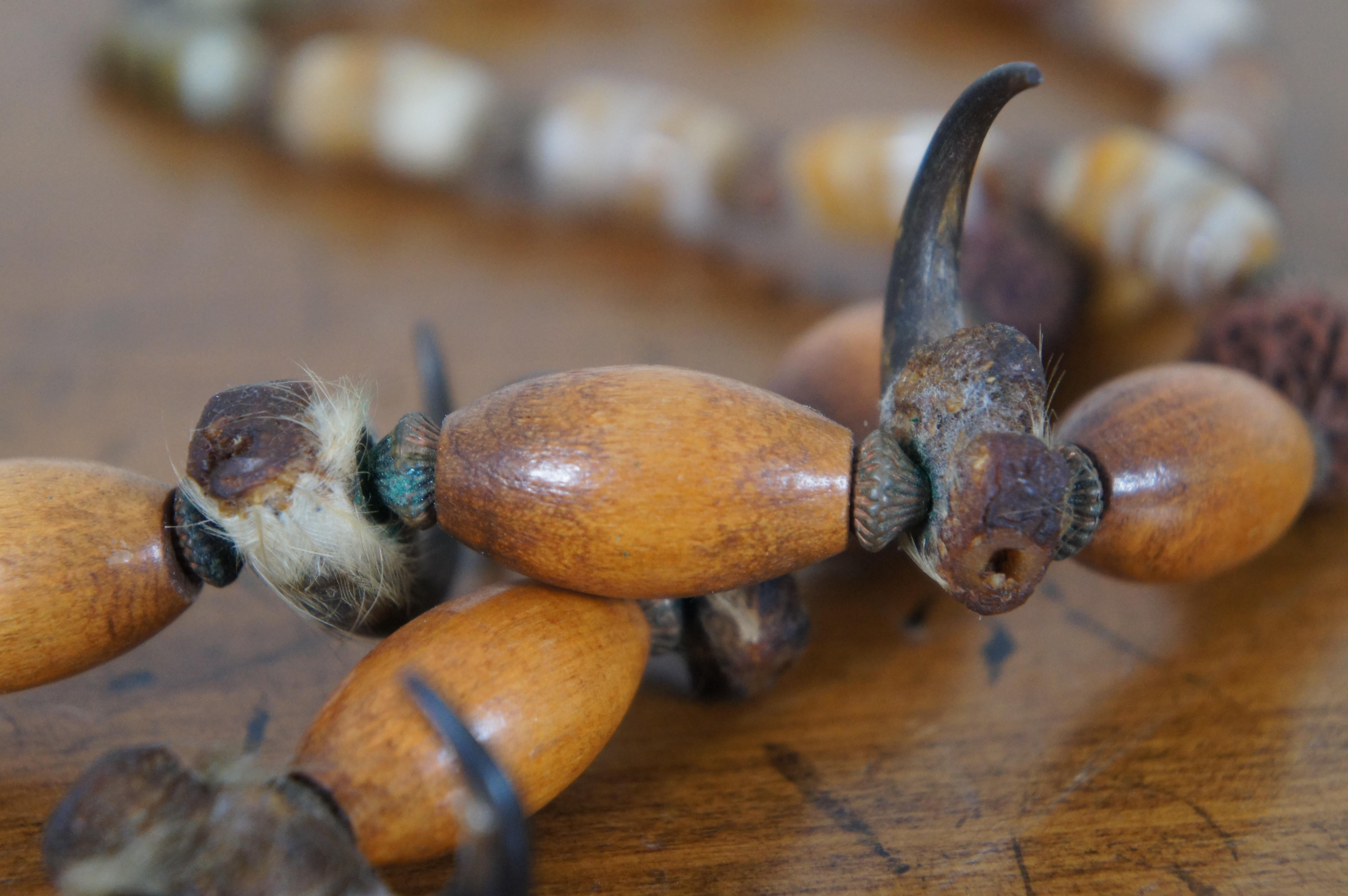 Antique Native American Mukhi Rudraksha Bead Bird Claw Talon Statement ...