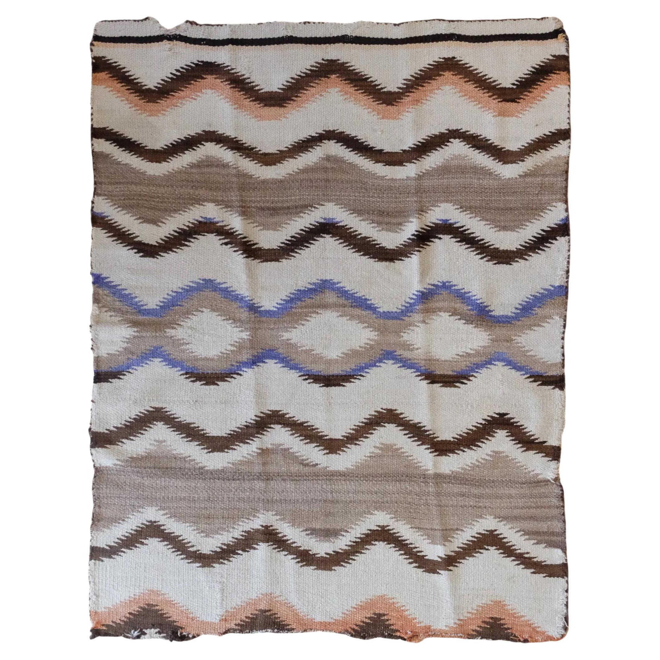 Antique Navajo with Gray, Ivory, Soft Pink and Blue Accents c.1910 For ...