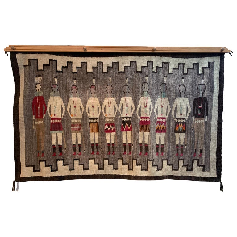 Antique Navajo Yei Rug at 1stDibs