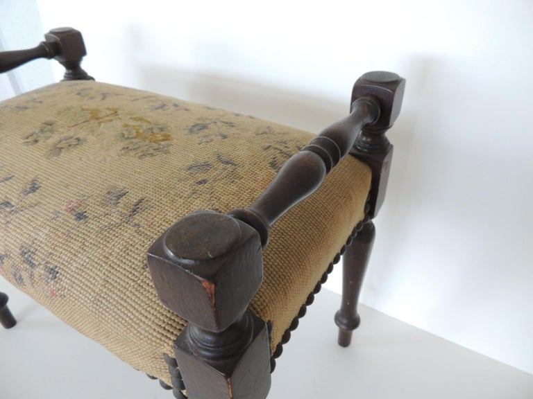 Antique Needlepoint Floral Tapestry Footstool at 1stDibs | antique ...