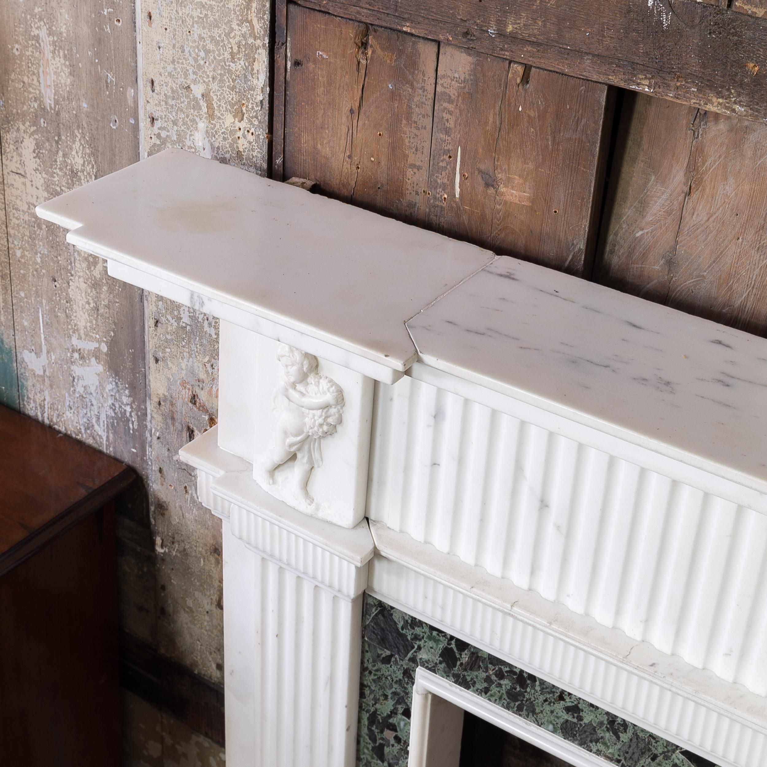 Antique Neo-Classical Statuario Marble Fireplace For Sale at 1stDibs