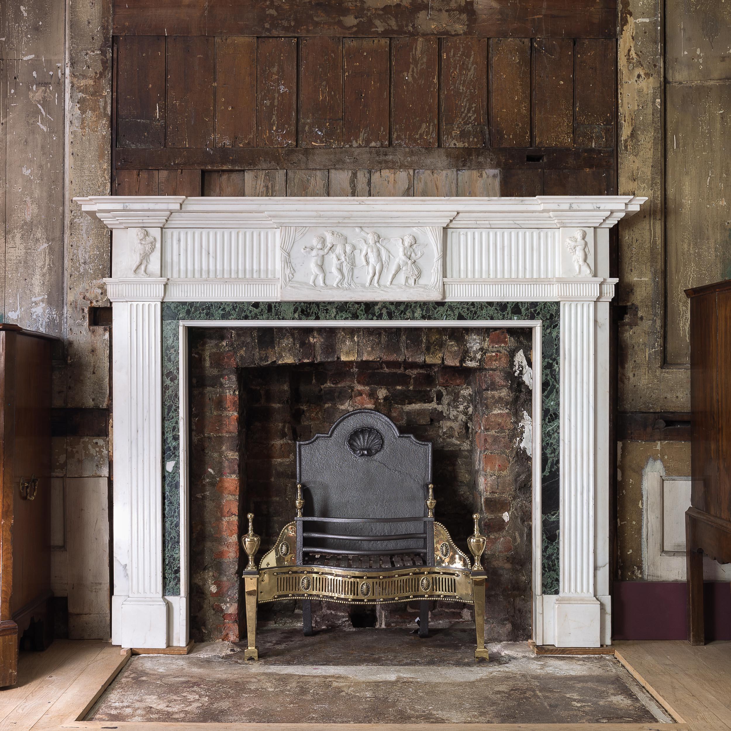 Antique Neo-Classical Statuario Marble Fireplace For Sale at 1stDibs
