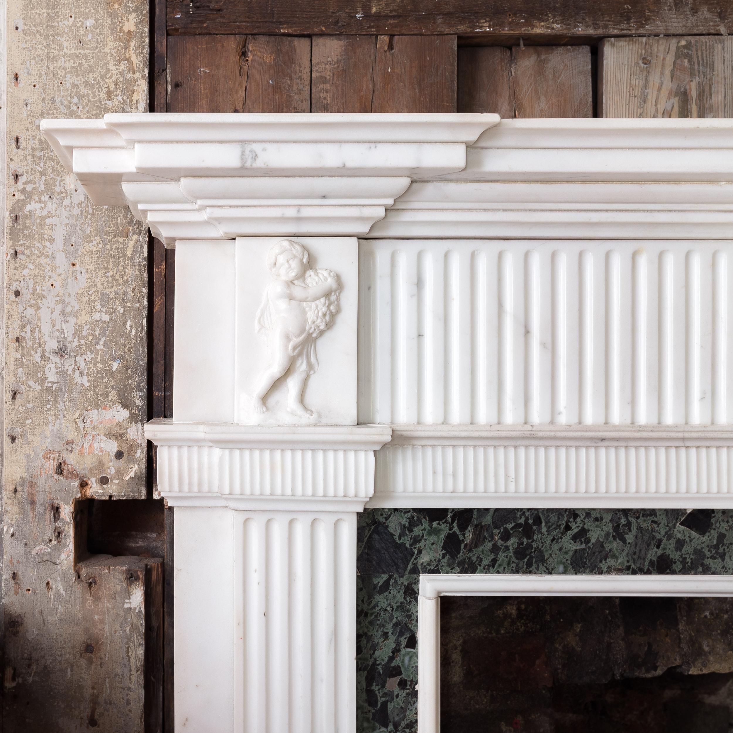 Antique Neo-Classical Statuario Marble Fireplace For Sale at 1stDibs
