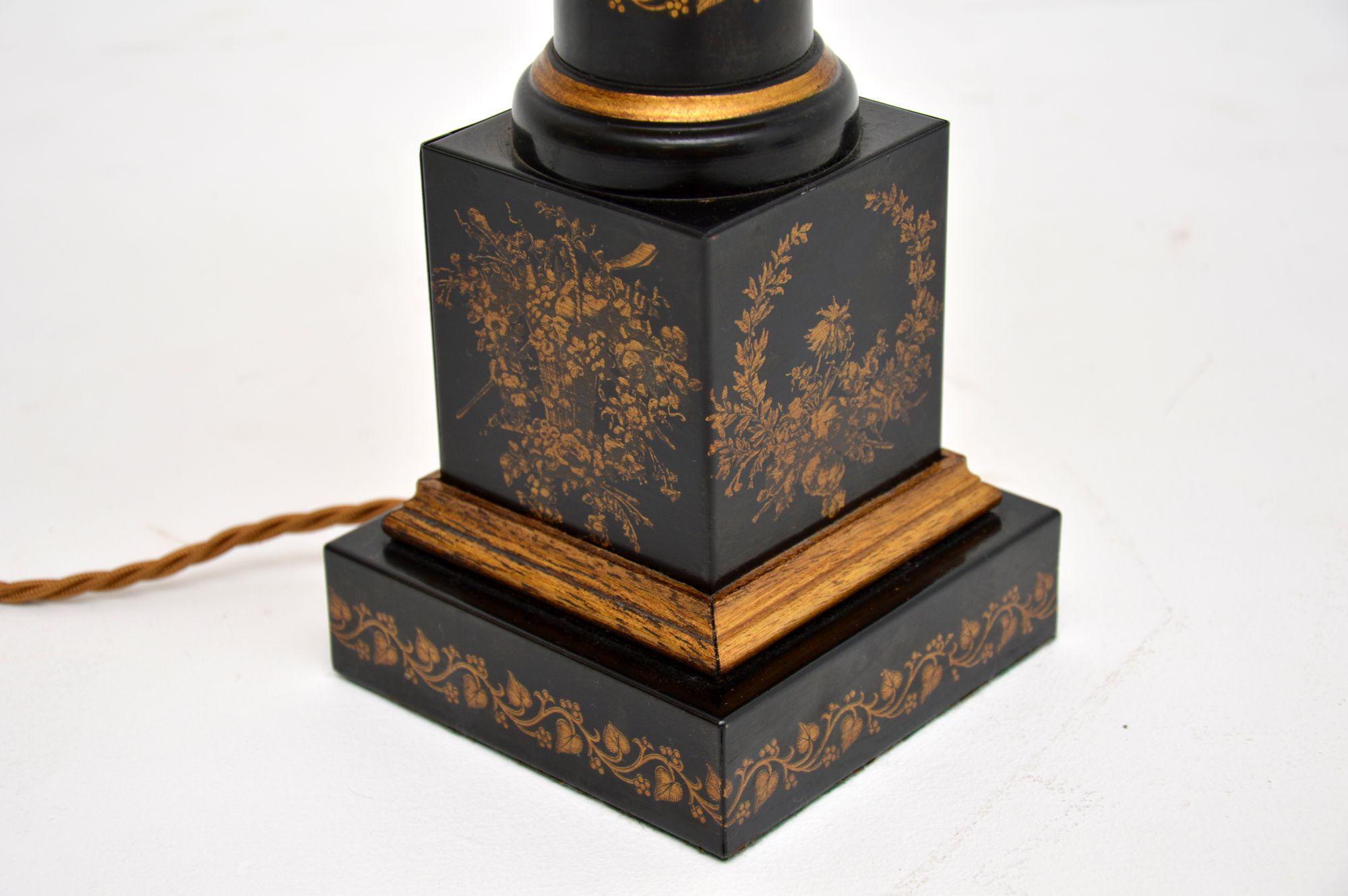 Antique Neo Classical Style Tole Table Lamp For Sale at 1stDibs
