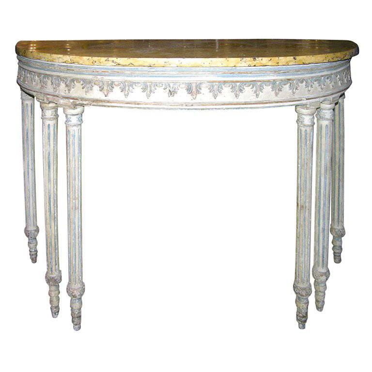 Antique Neoclassic Painted Console Table For Sale at 1stDibs