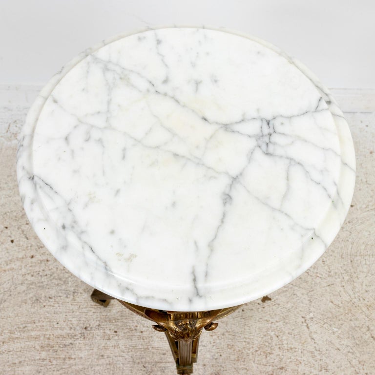 Antique Neoclassical Brass and Marble Rams Head Side Table For Sale at ...