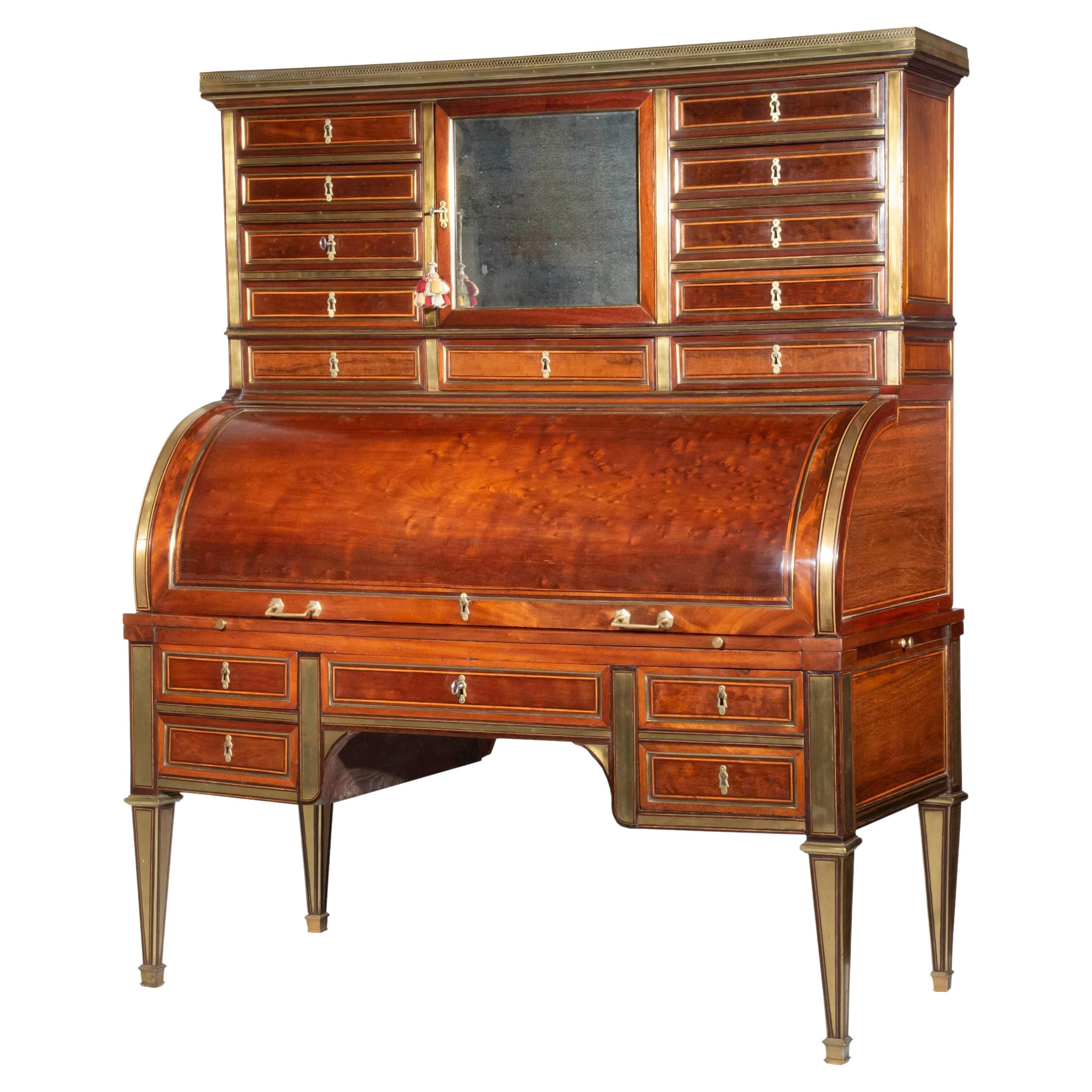 Antique 1830 Wooden Tambour Campaign Lap Roll Top Desk at 1stDibs