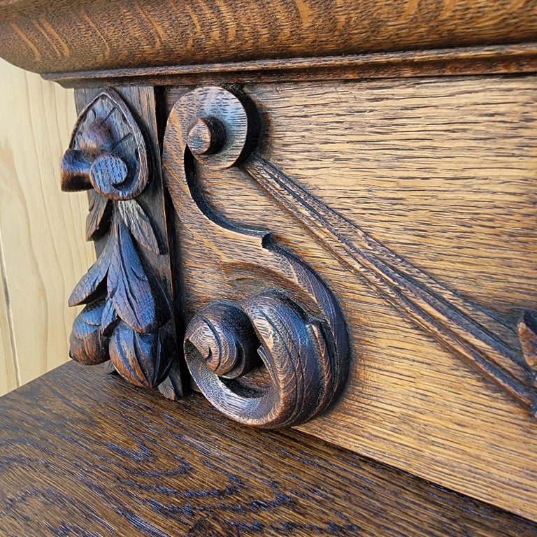 Antique Neoclassical Carved Figural Quarter-Sawn Fireplace Mantel ...