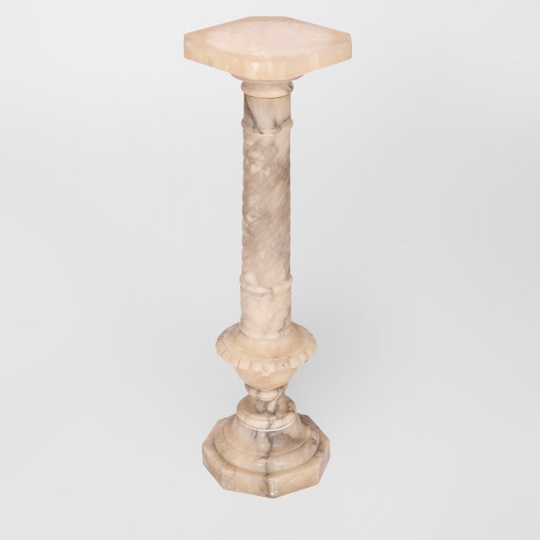 Antique Neoclassical Carved Marble Sculpture Display Pedestal circa ...