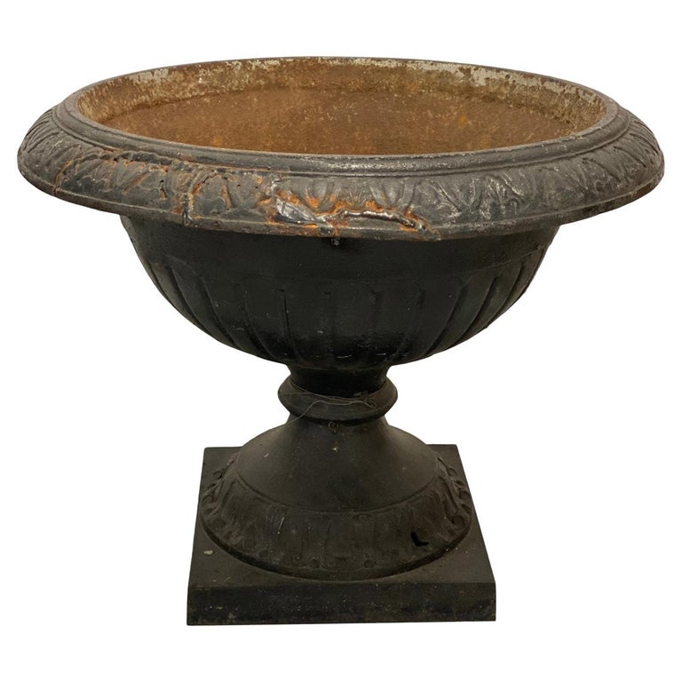 Antique Neoclassical Cast Iron Urn For Sale at 1stDibs