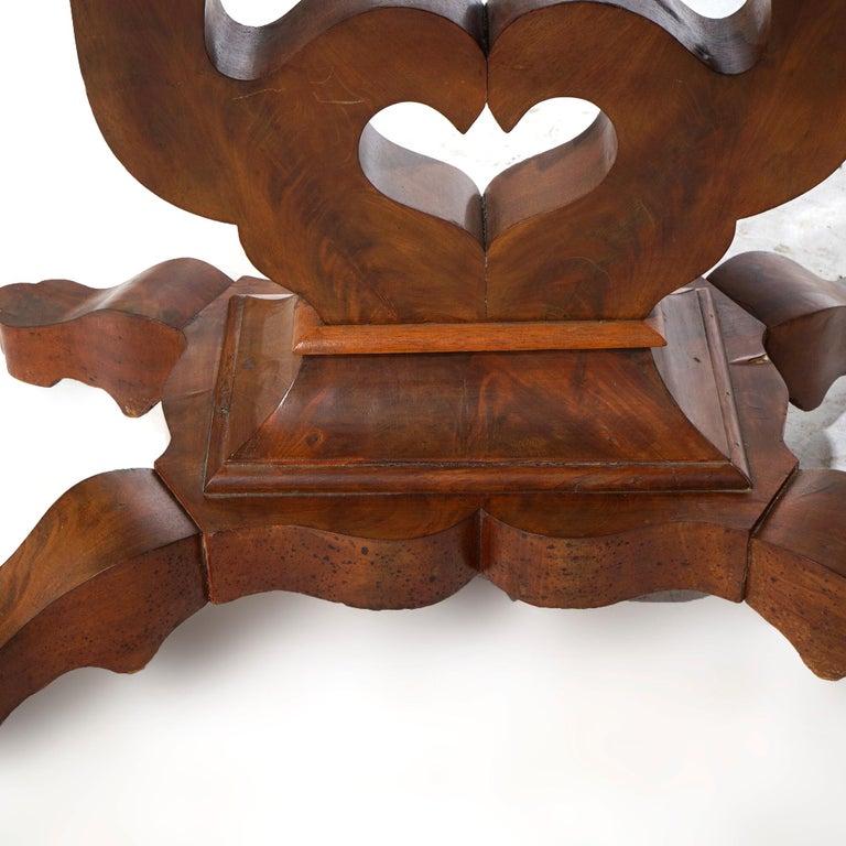 Antique Neoclassical Flame Mahogany and Marble Lyre Turtle Top Parlor ...