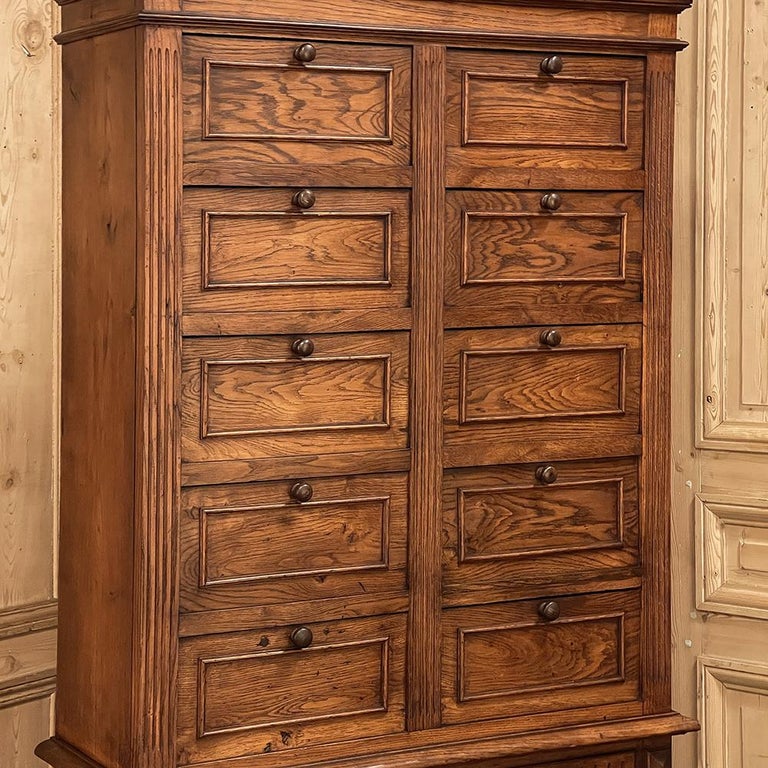 Antique Neoclassical Pharmacy File Cabinet For Sale at 1stDibs