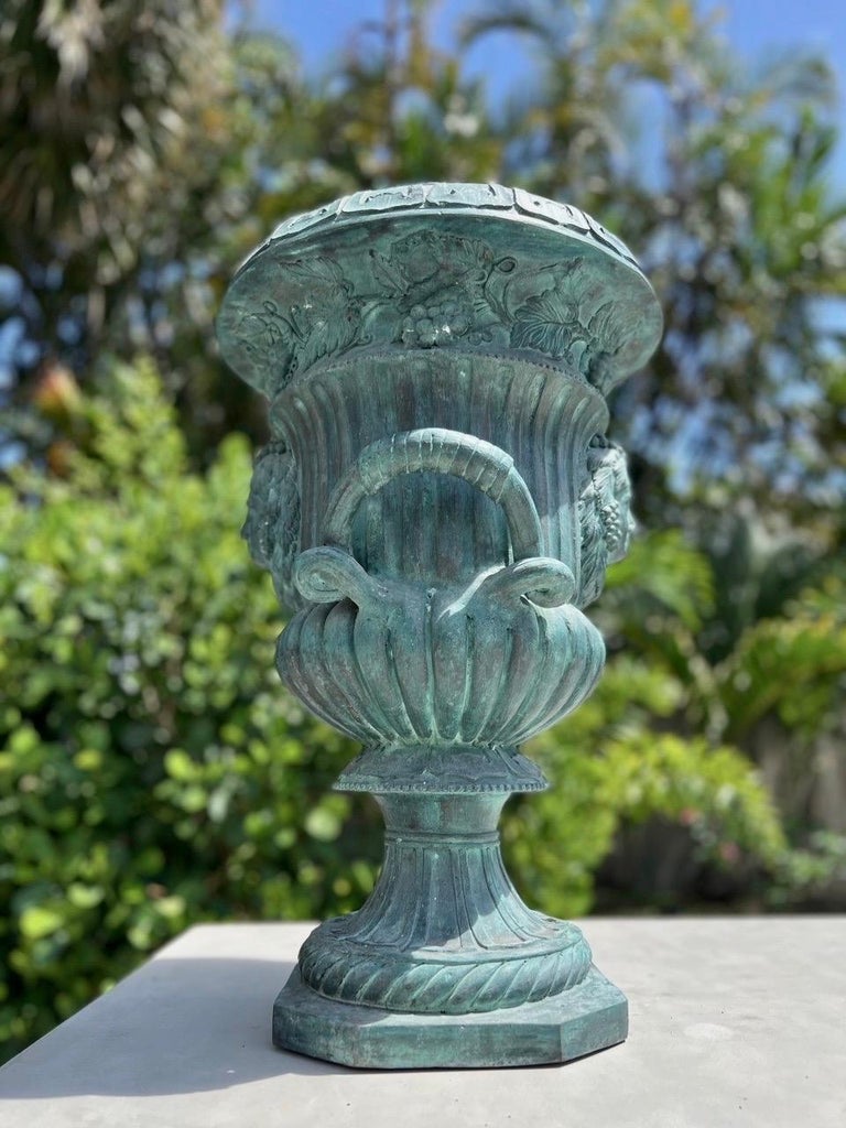 Antique Neoclassical Urn in Cast Verdigris Bronze, France, c. 1920's ...