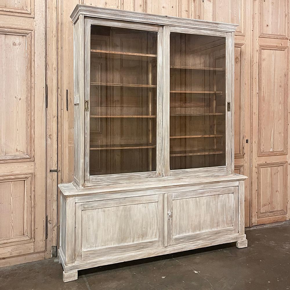 Antique Neoclassical Whitewashed Pharmacy Display Case ~ Bookcase For ...