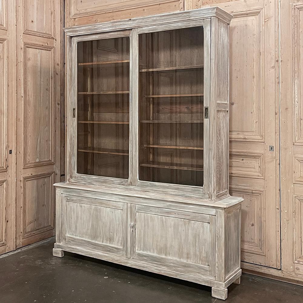 Antique Neoclassical Whitewashed Pharmacy Display Case ~ Bookcase For ...
