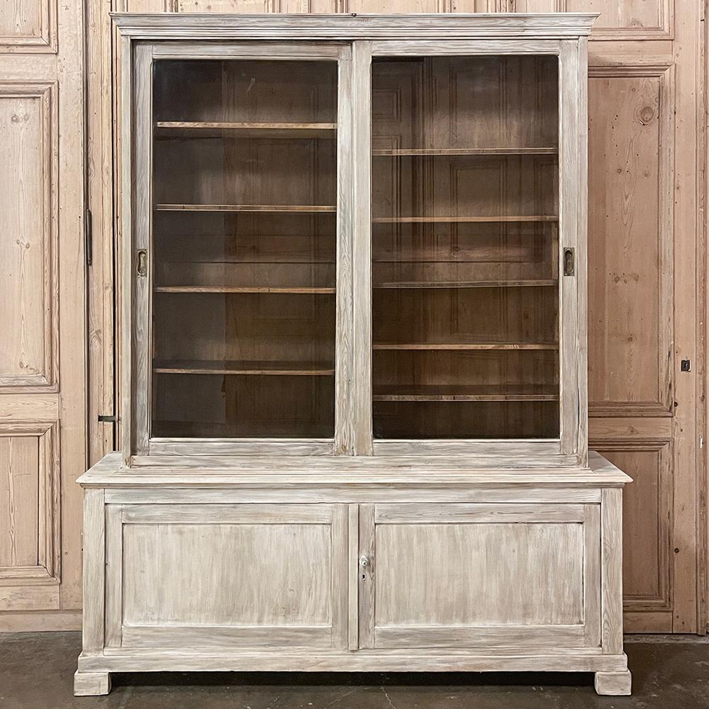 Antique Neoclassical Whitewashed Pharmacy Display Case ~ Bookcase For ...