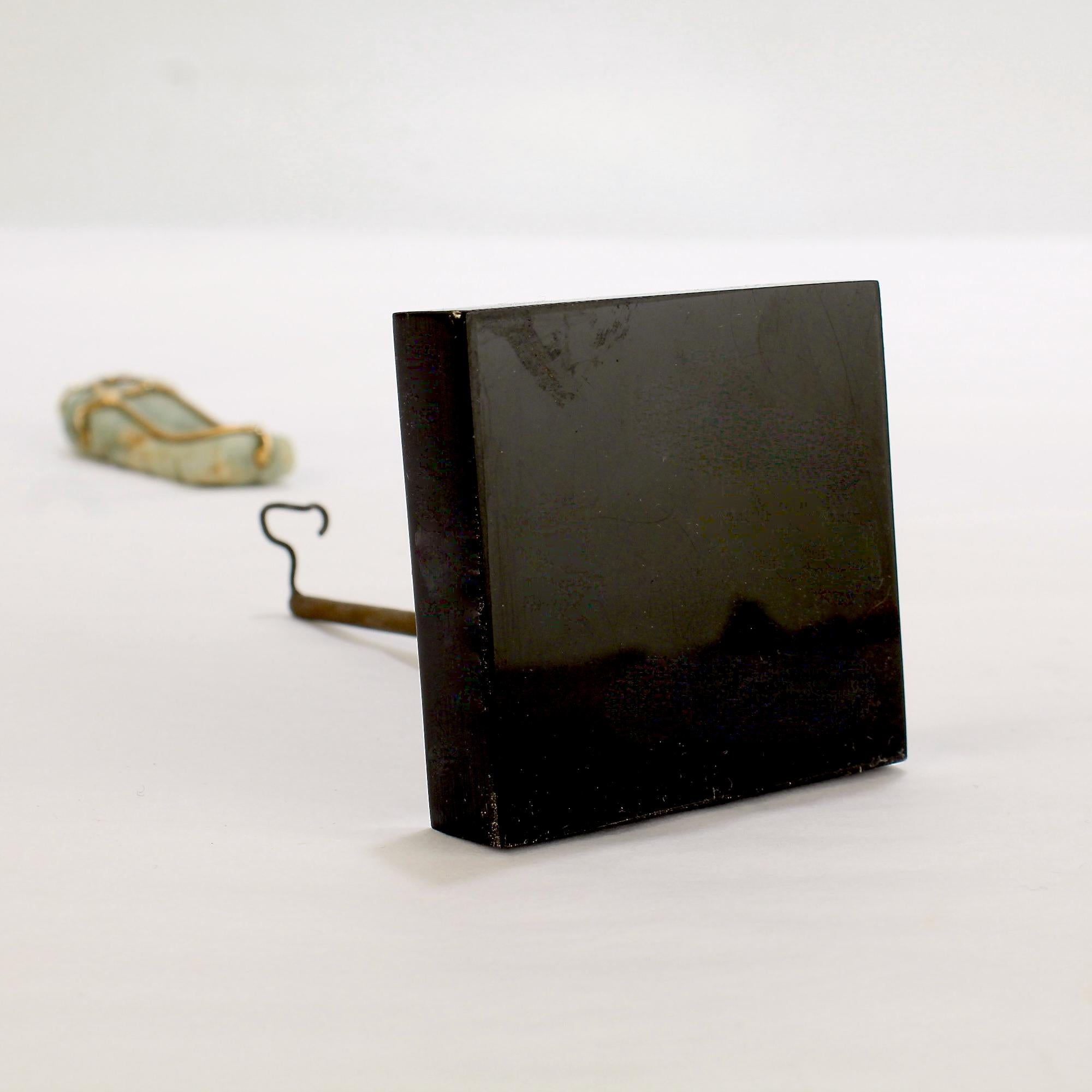 Antique Nephrite Jade and 14K Gold Pre-Columbian Mixtec Style Figurine ...