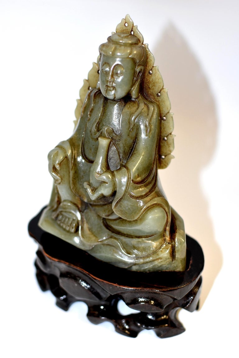 Antique Nephrite Jade Buddha Statue Qing Dynasty For Sale at 1stDibs ...