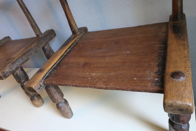 Antique Nicely Patinated Ivory Coast Hand Carved Wood Low Chairs For ...