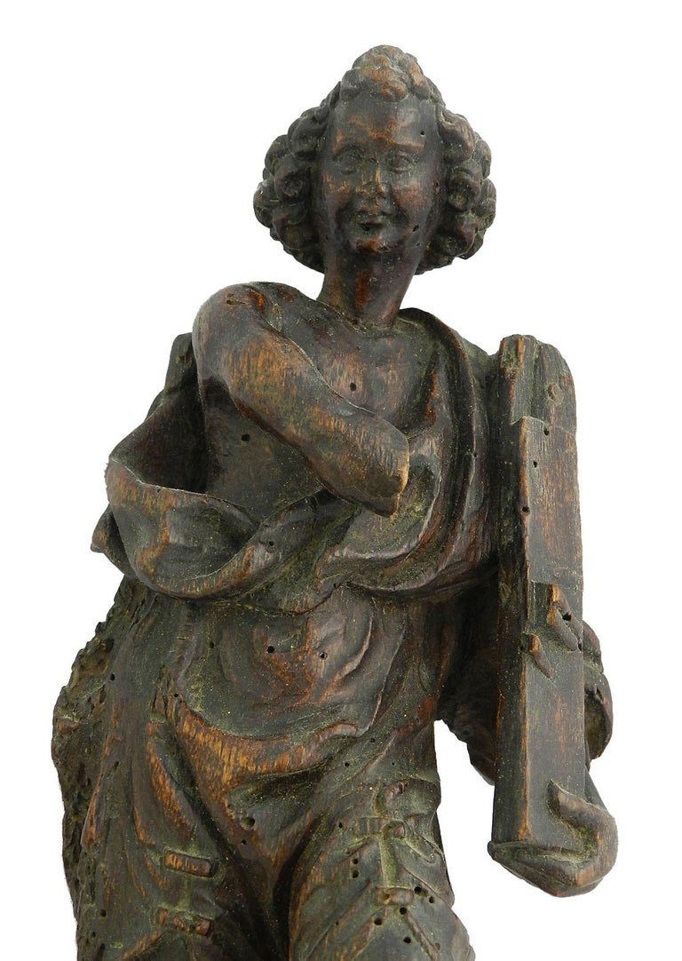 Antique Niche Statue Display Tower French Chateau Chapel Walnut, 18th ...